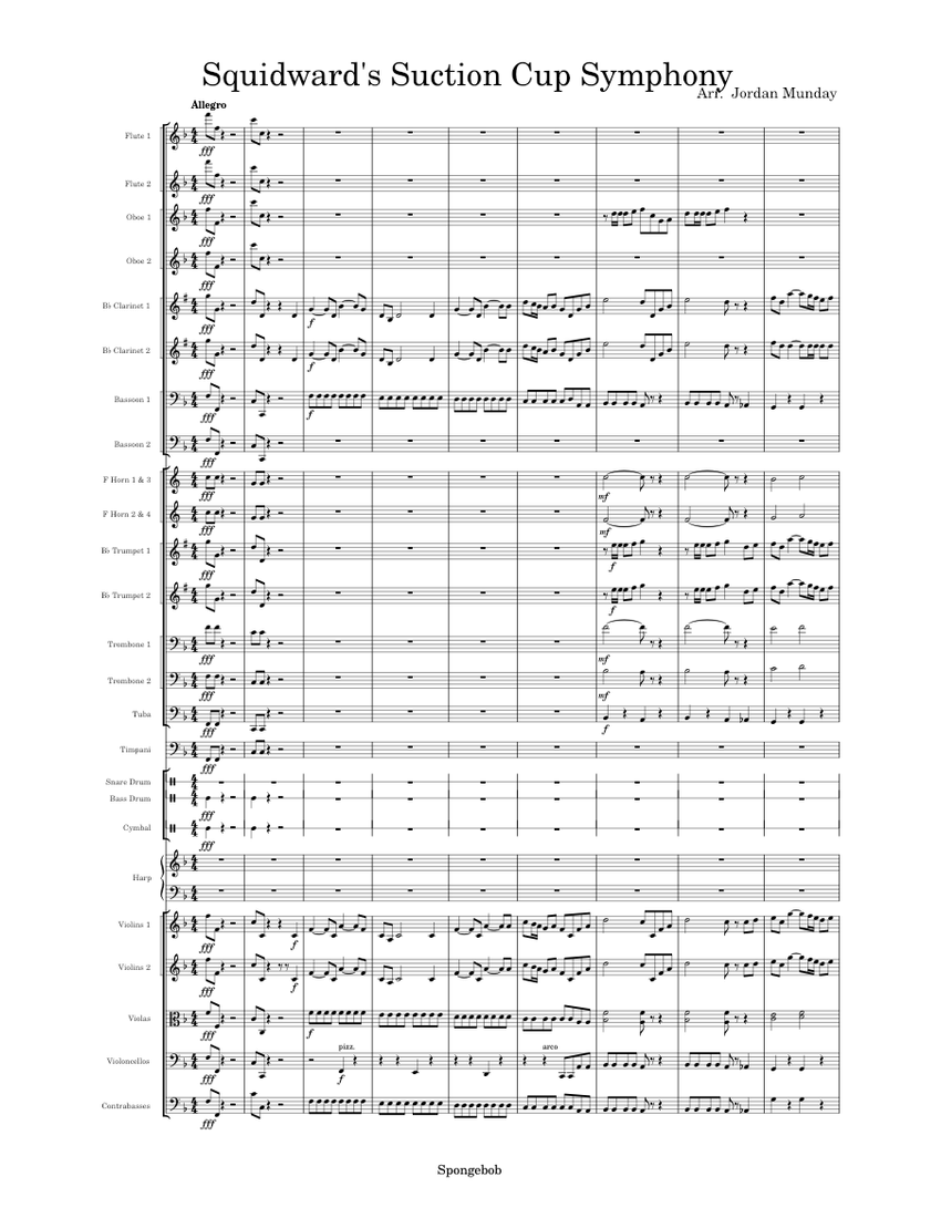 Suction Cup Symphony – Composer unknown final squidward Sheet Music for Trombone, Tuba, Flute ...