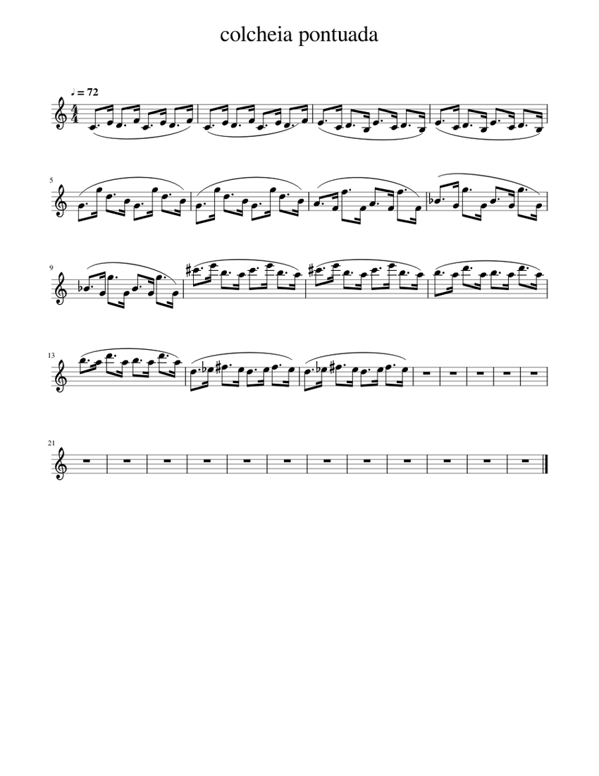 colcheia pontuada Sheet music for Piano (Solo) | Musescore.com