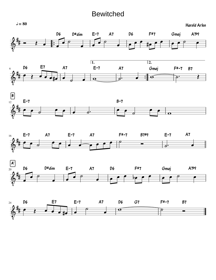 Bewitched Sheet music for Guitar (Solo) | Musescore.com