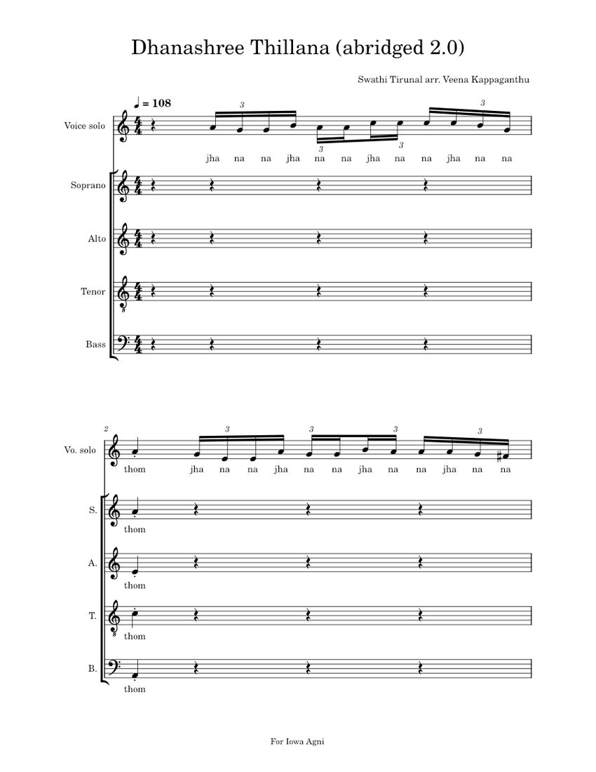 Dhanashree Thillana – Swathi Tirunal Dhanashree Thillana abridged 2.0 ...