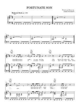 Fortunate son – Creedence Clearwater Revival Sheet Music for Piano (Solo) | MuseScore.com
