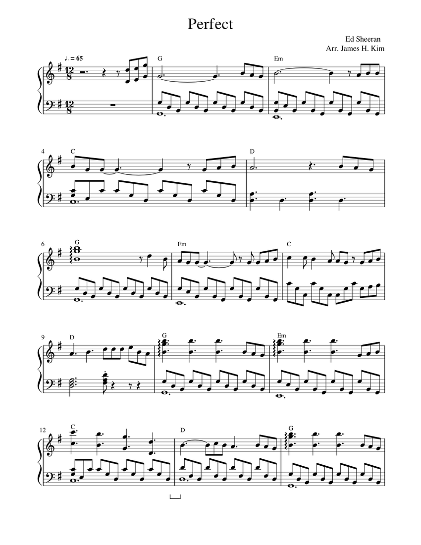 Perfect - Ed Sheeran Sheet music for Piano (Solo) | Musescore.com