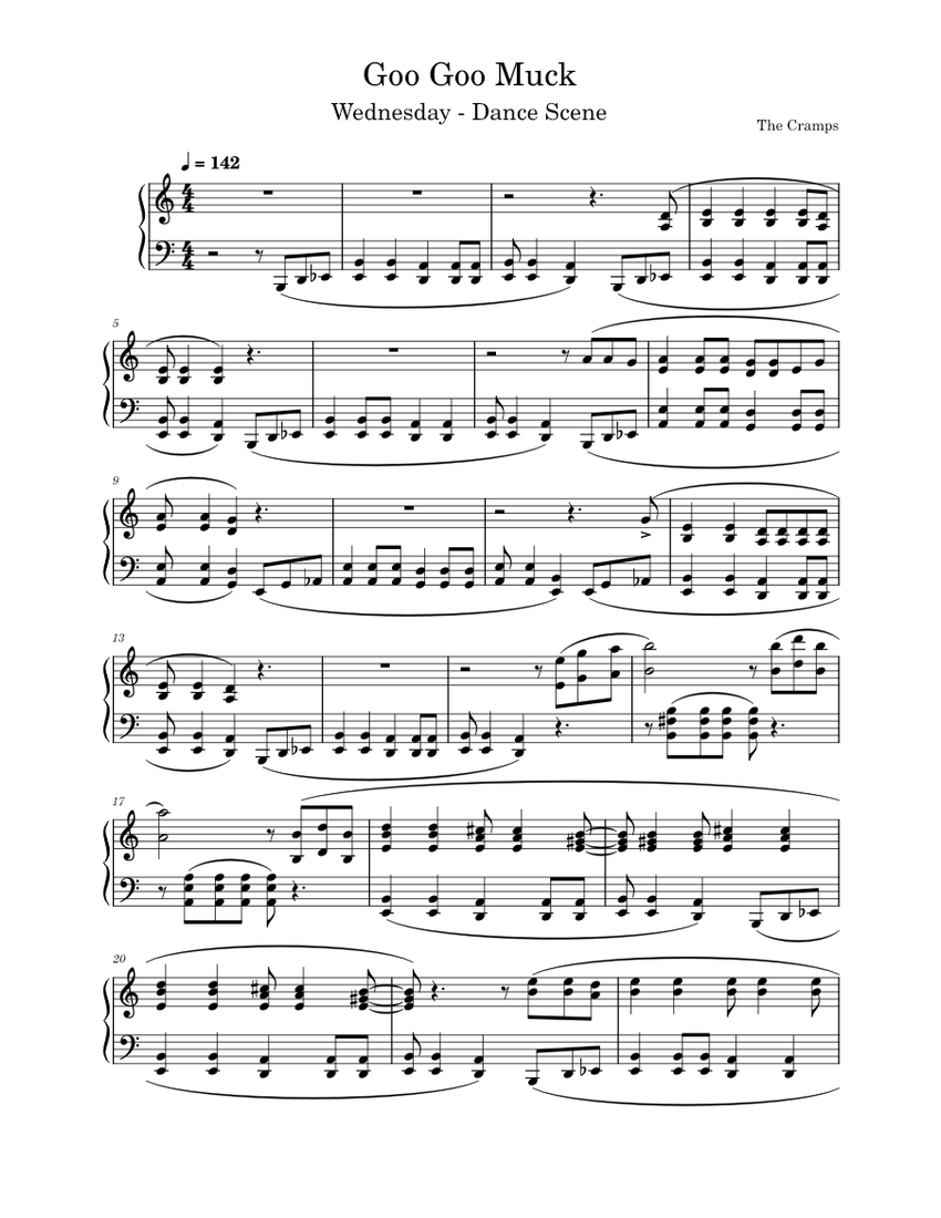Goo goo muck – The Cramps Sheet music for Piano (Solo) | Musescore.com