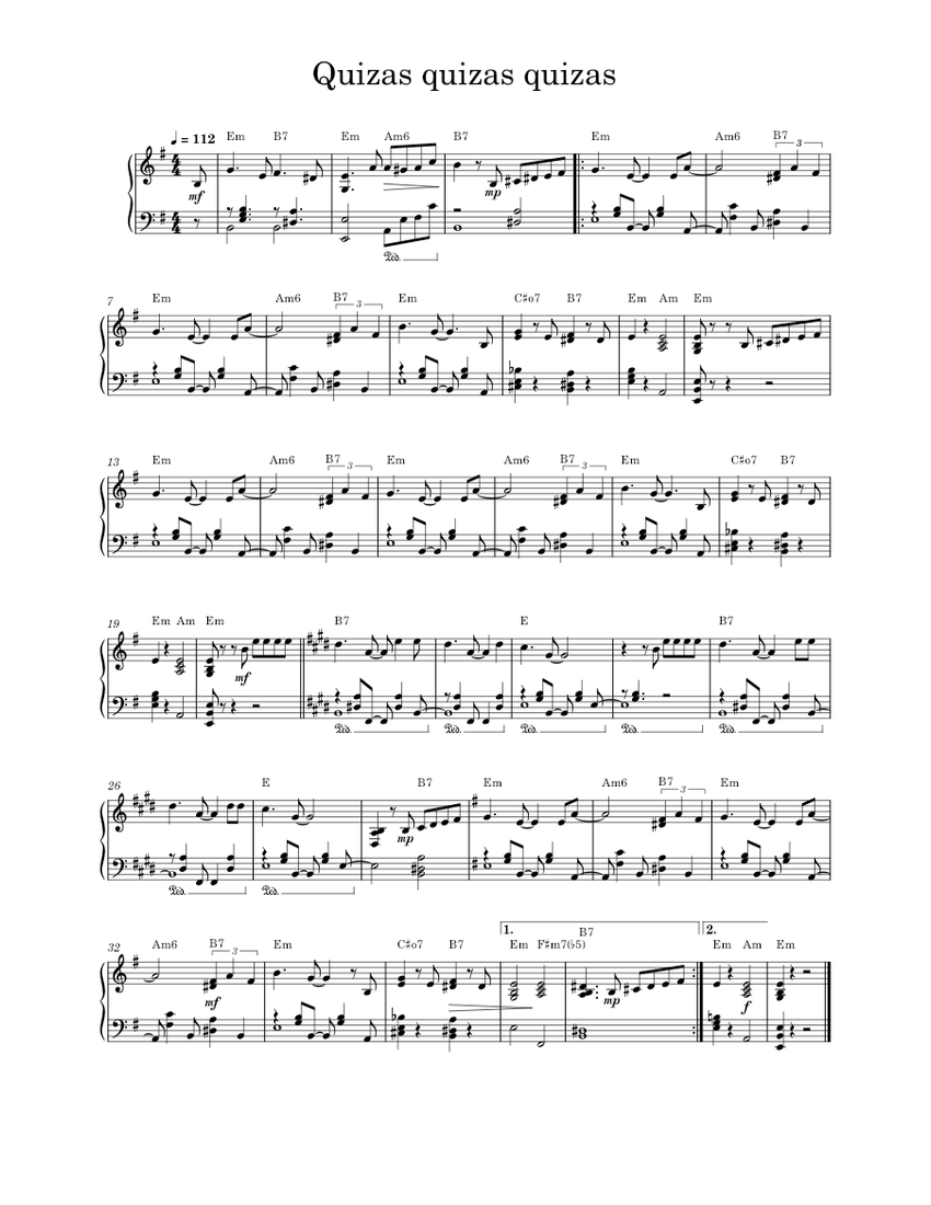 Quizás, quizás, quizás – Osvaldo Farrés Sheet music for Piano (Solo ...