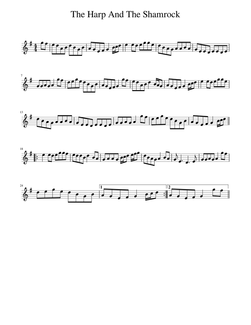 The Harp And The Shamrock Sheet Music for Piano (Solo) Easy | MuseScore.com