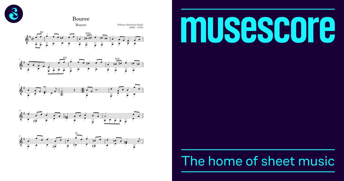 Bourée – Johann Sebastian Bach Sheet Music for Guitar (Solo ...