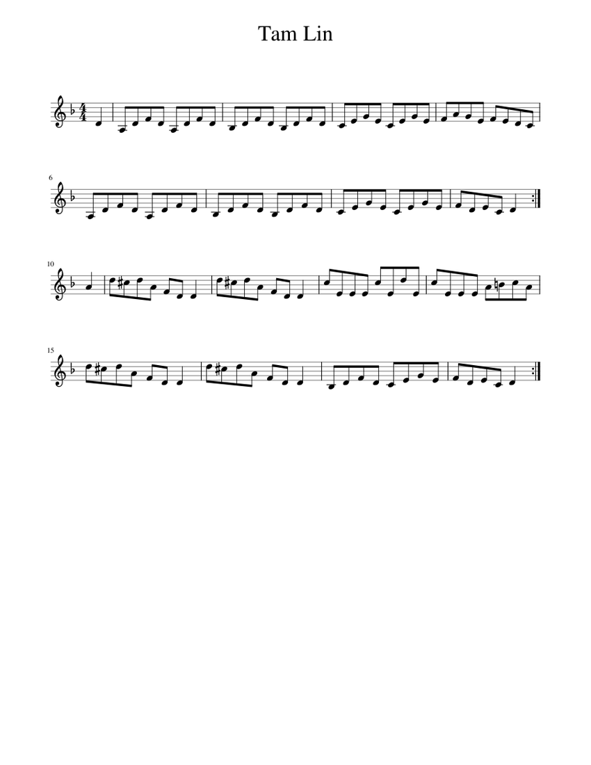 Tam Lin Sheet music for Piano (Solo) | Musescore.com