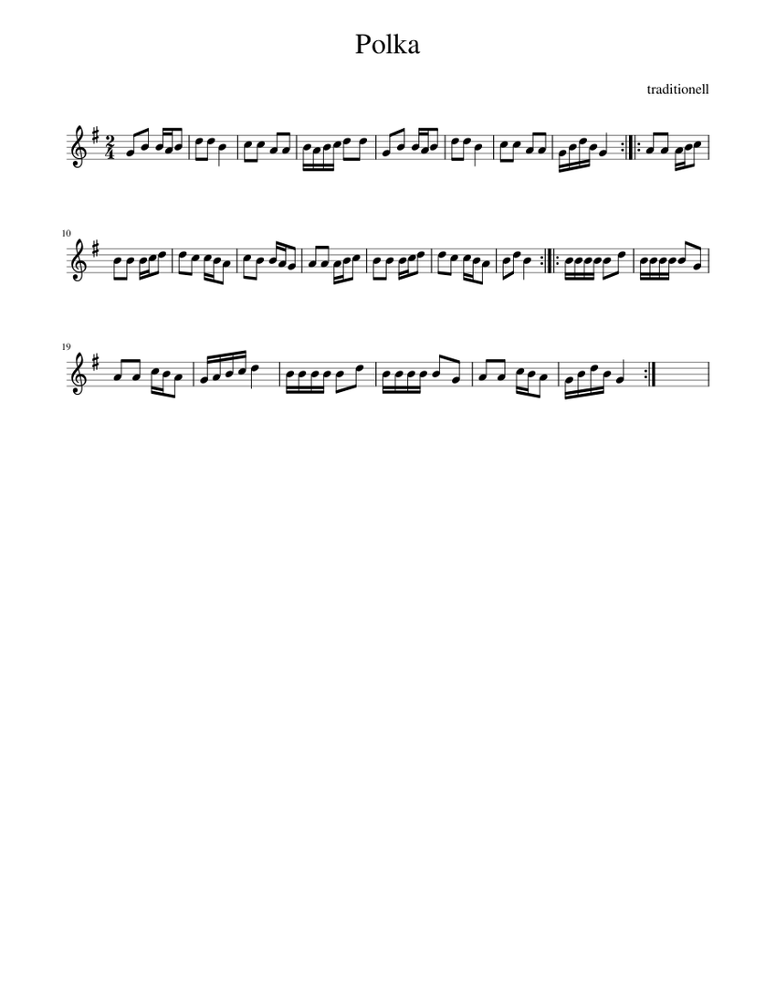 Traditional music - Polka Sheet music for Piano (Solo) Easy | Musescore.com