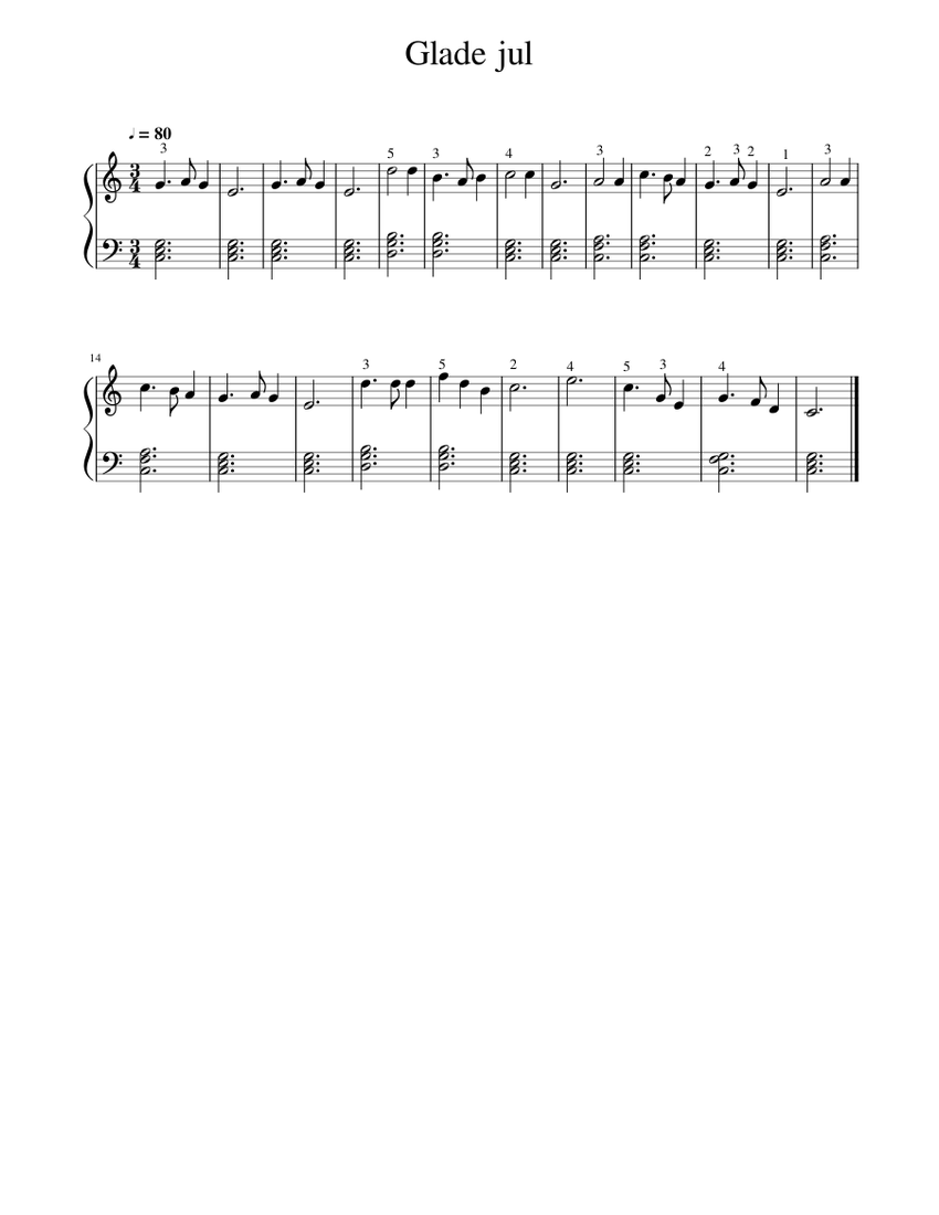 Glade jul Sheet music for Piano (Solo) Easy | Musescore.com
