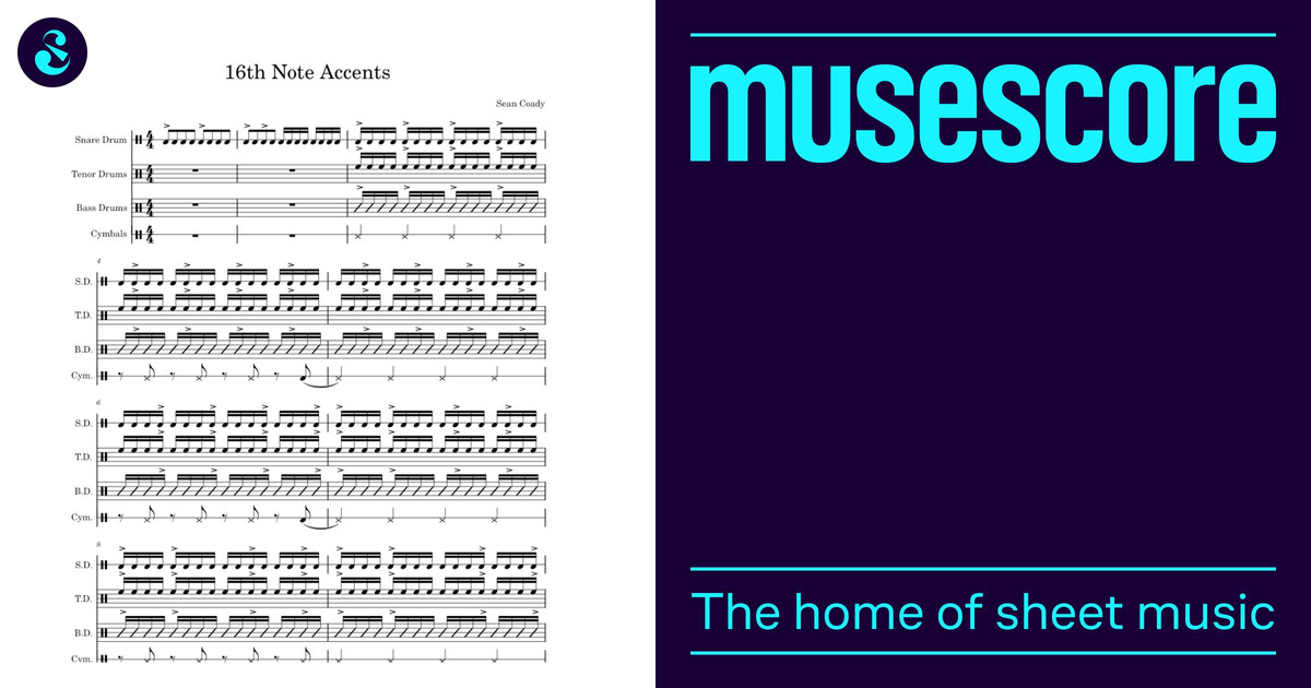 16th Note Accents – scoady22 Sheet Music for Tuba, Synthesizer, Trumpet ...