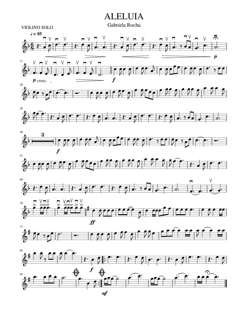 ALELUIA Sheet music for Violin (Solo) | Musescore.com