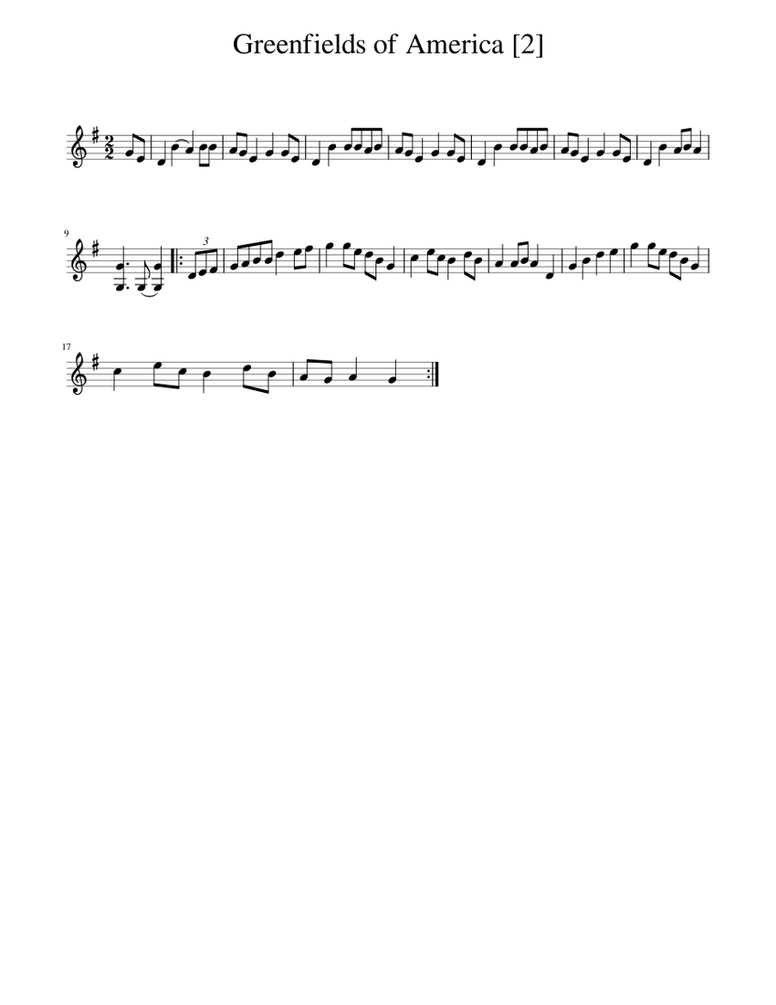 Greenfields of America Sheet music for Piano (Solo) Easy | Musescore.com