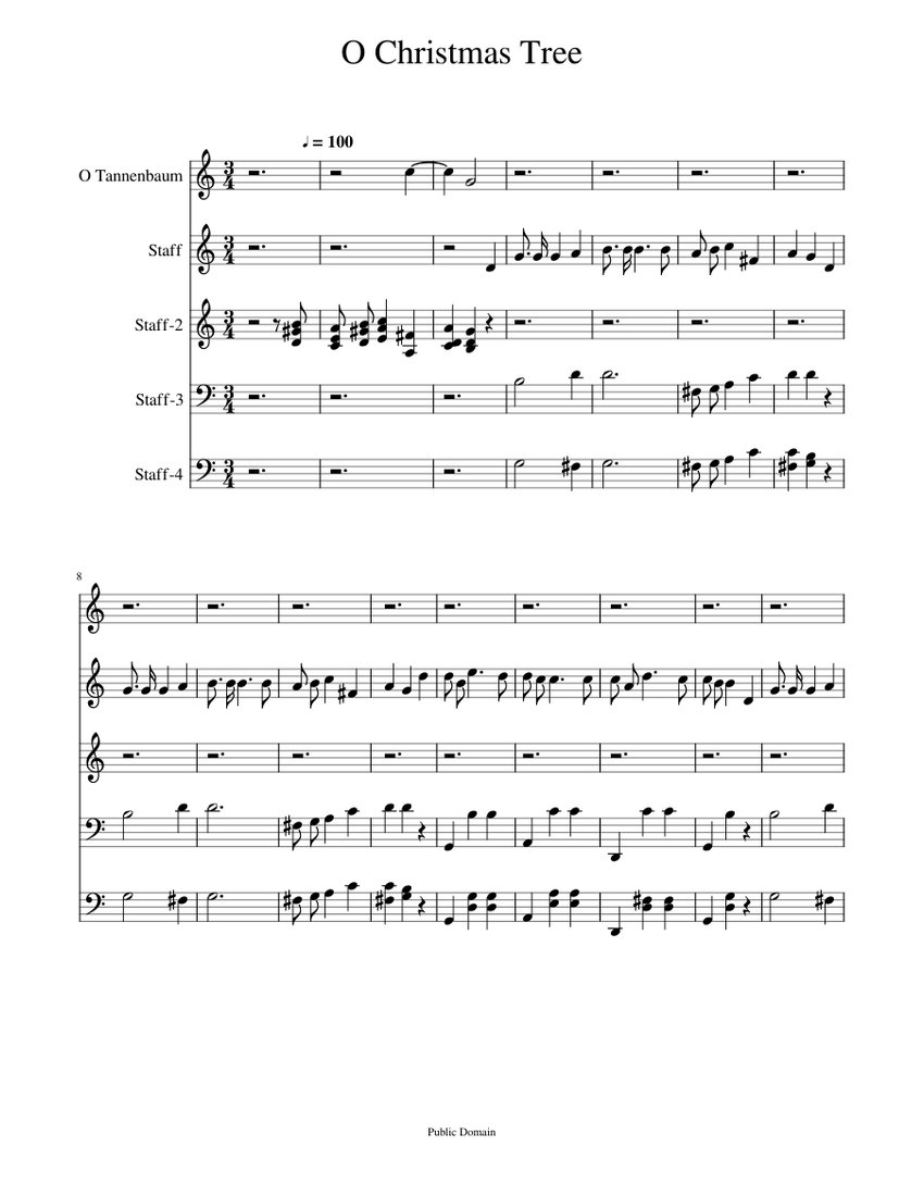 O Christmas Tree - Version 14 - O Tannenbaum, German Folk Song Sheet ...