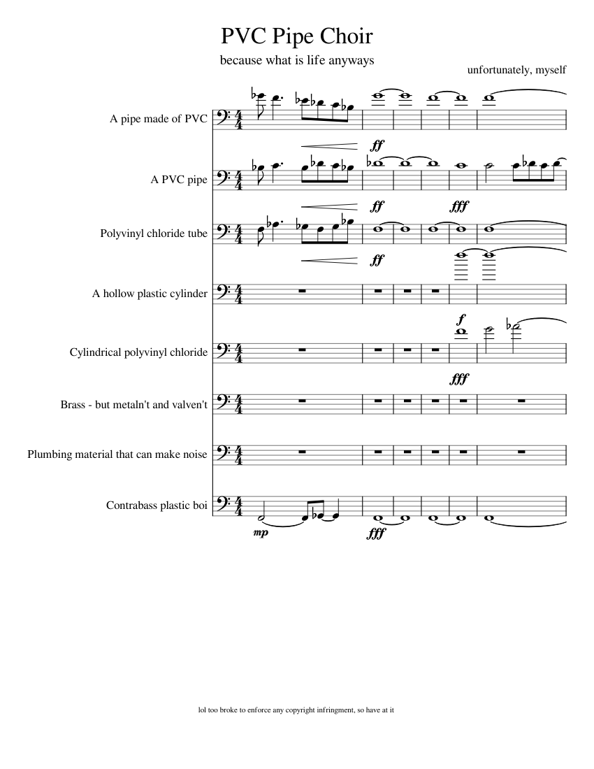 PVC Pipe Choir Sheet music for Baritone horn (Brass Ensemble ...