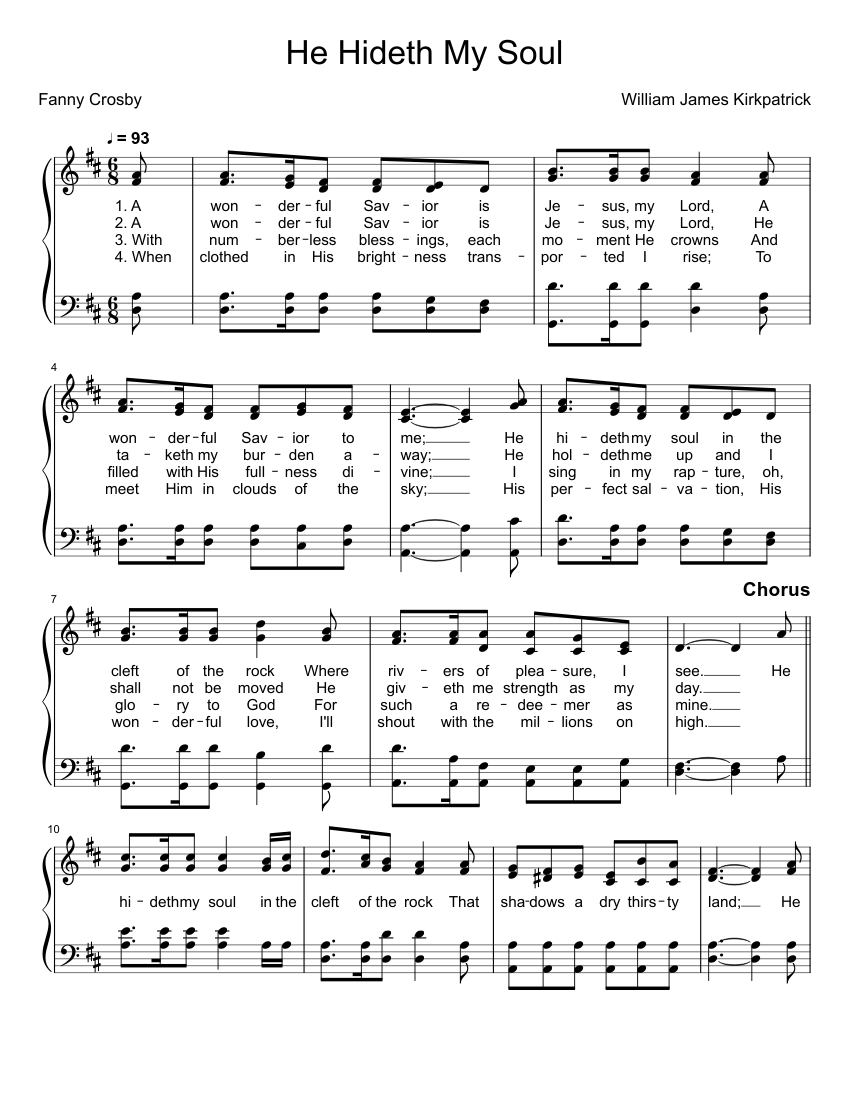 He Hideth My Soul Sheet Music for Piano (Solo) Easy | MuseScore.com
