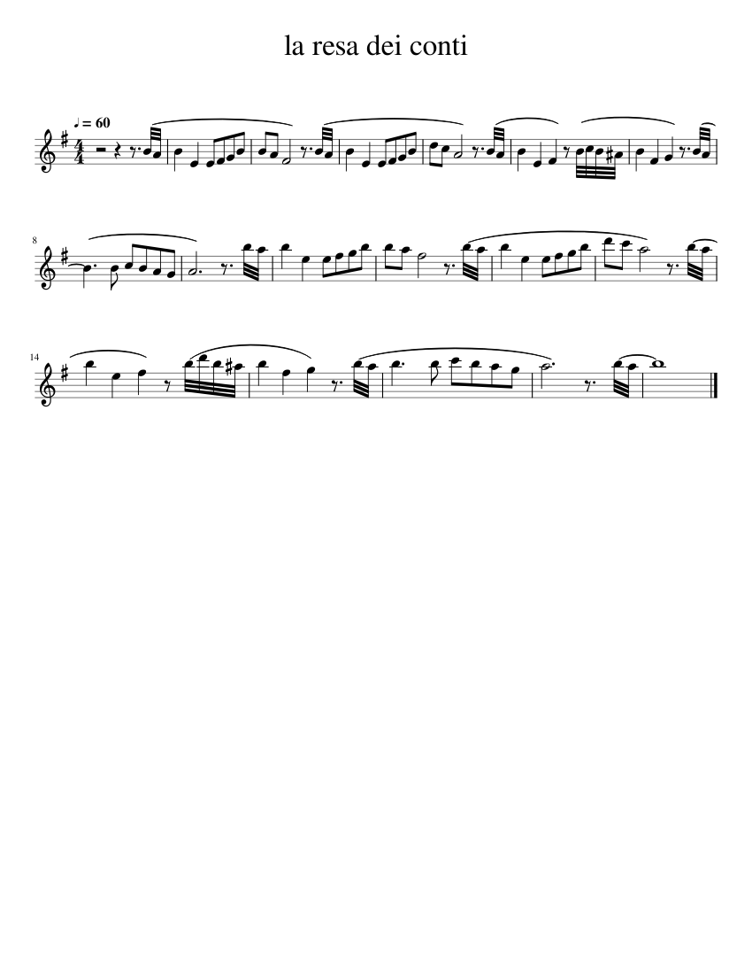 la resa dei conti Sheet music for Trumpet in b-flat (Solo) | Musescore.com