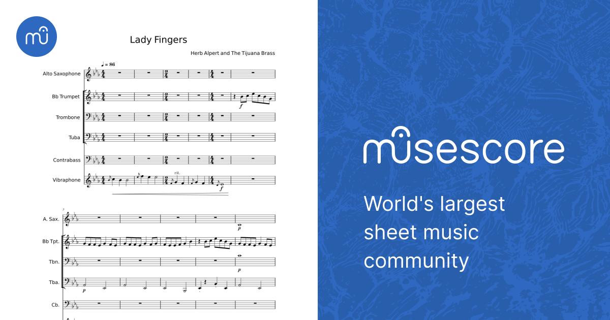 Lady Fingers - Herb Alpert & The Tijuana Brass Sheet Music for Trombone ...