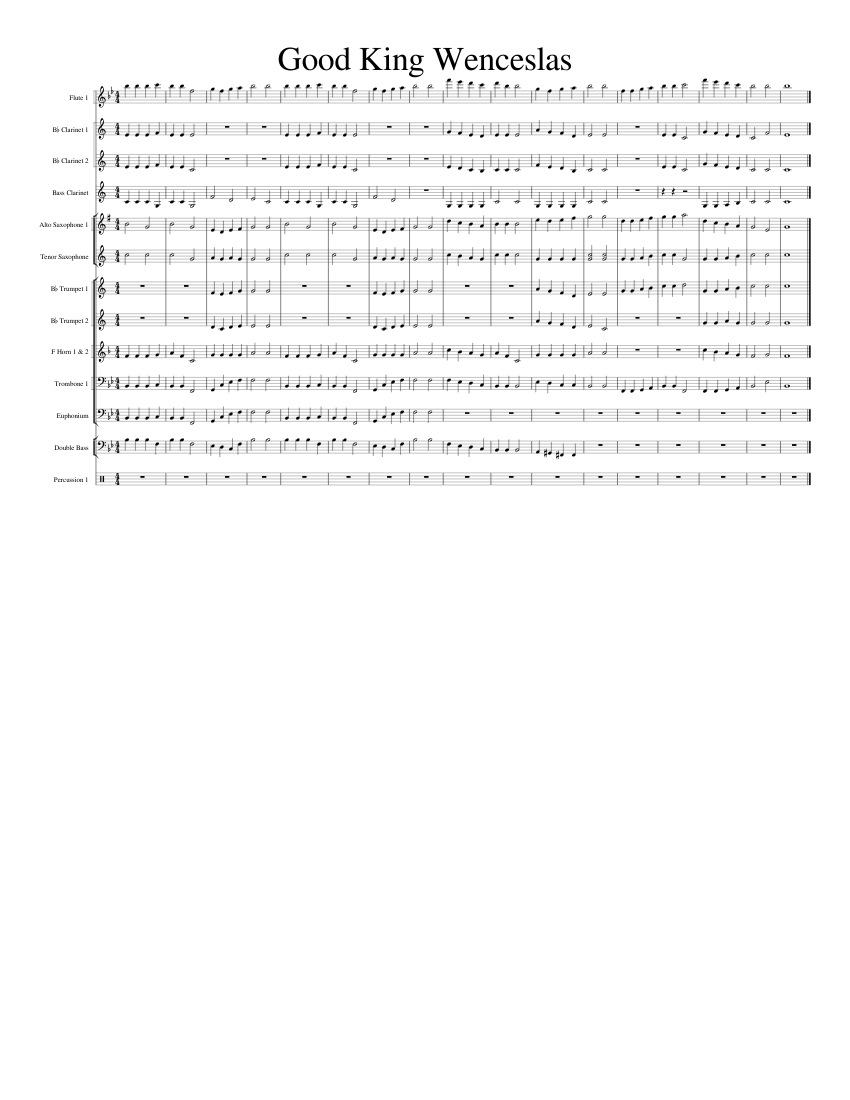 Good King Wenceslas Sheet music for Trombone, Euphonium, Flute ...