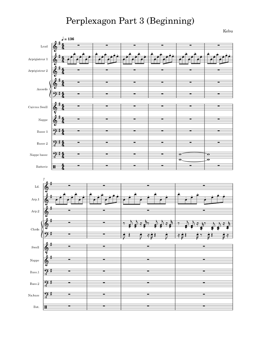 Perplexagon Part 3 – Kebu Sheet Music for Bass guitar, Drum group ...