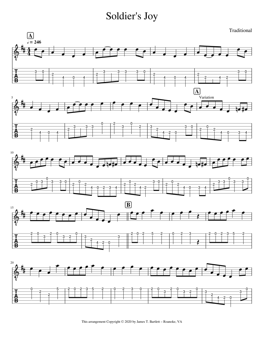 Soldier's Joy Sheet Music for Guitar (Solo) | MuseScore.com