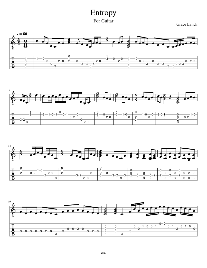 Entropy Sheet music for Guitar (Solo) | Musescore.com
