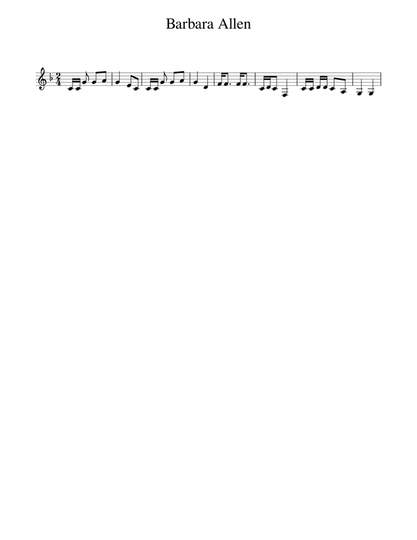 Barbara Allen Sheet music for Piano (Solo) | Musescore.com