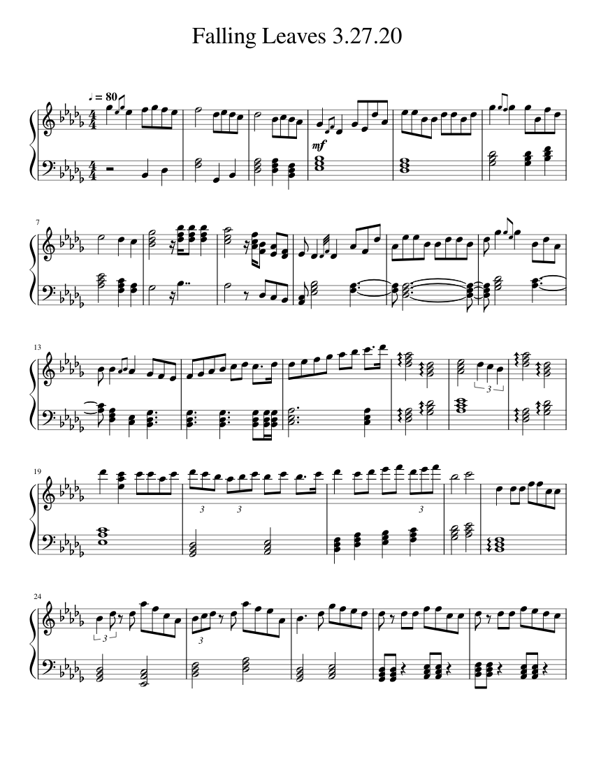 Falling Leaves Sheet music for Piano (Solo) | Musescore.com