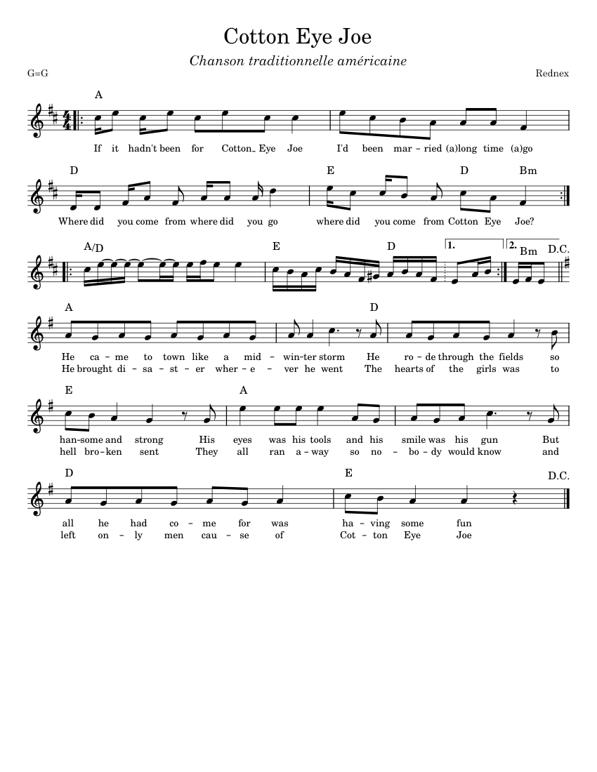 Cotton eye joe Sheet Music for Flute other (Solo) | MuseScore.com
