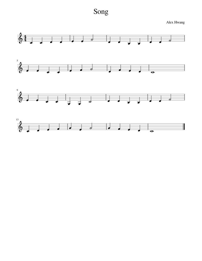 My First Song Sheet music for Piano (Solo) Easy | Musescore.com