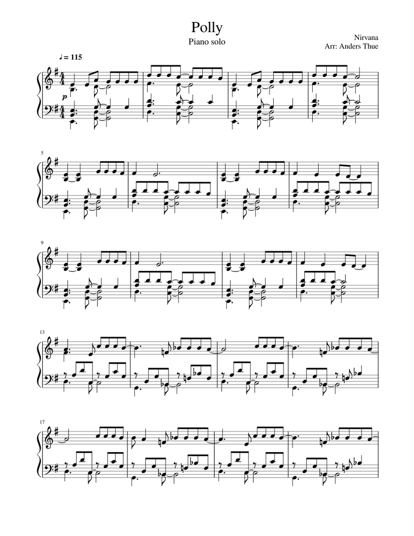 Polly Sheet Music for Piano (Solo) | MuseScore.com