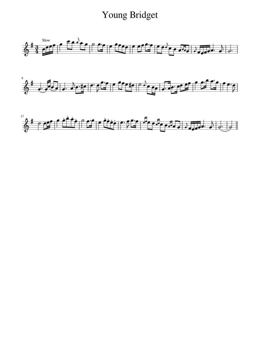 Young Bridget Sheet music for Piano (Solo) Easy | Musescore.com