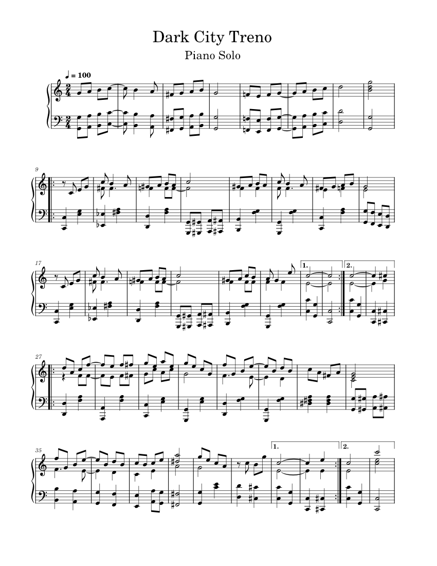 Final Fantasy 9 - Dark City Of Treno - Misc Computer Games Sheet Music ...