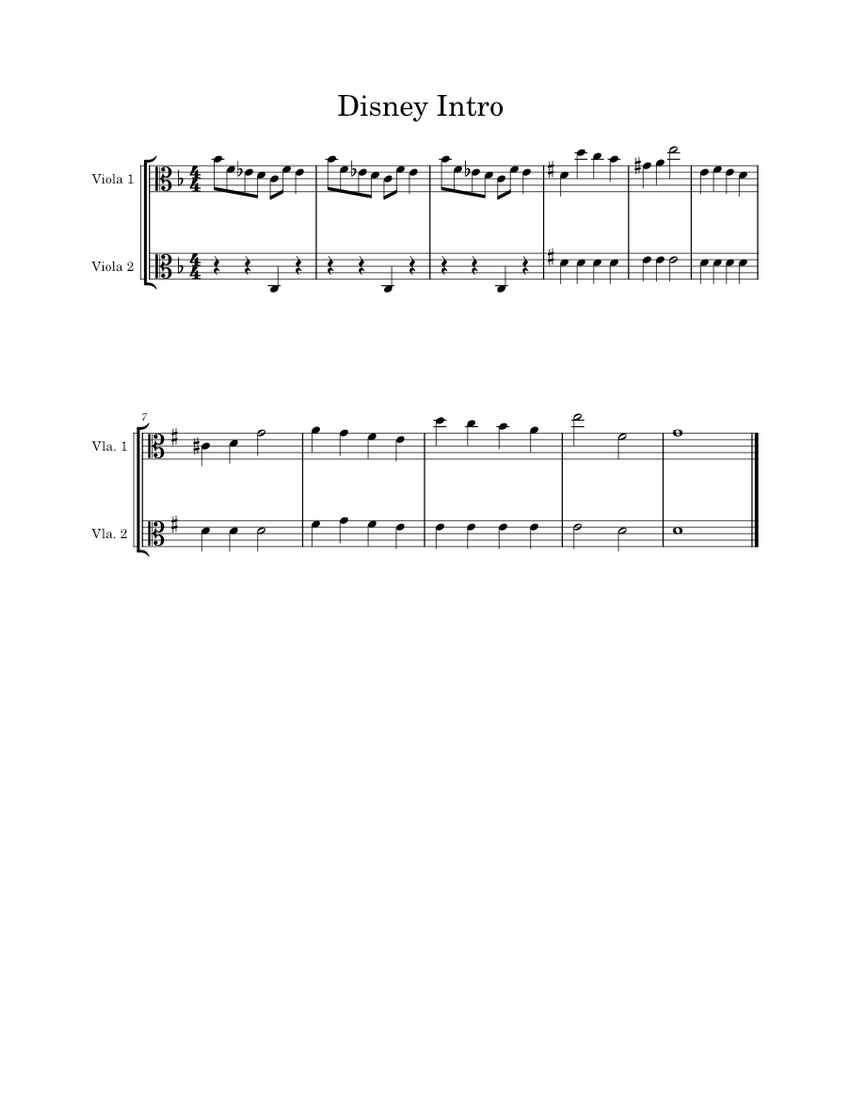 Walt Disney Pictures introduction Theme – Leigh Harline Sheet music for ...