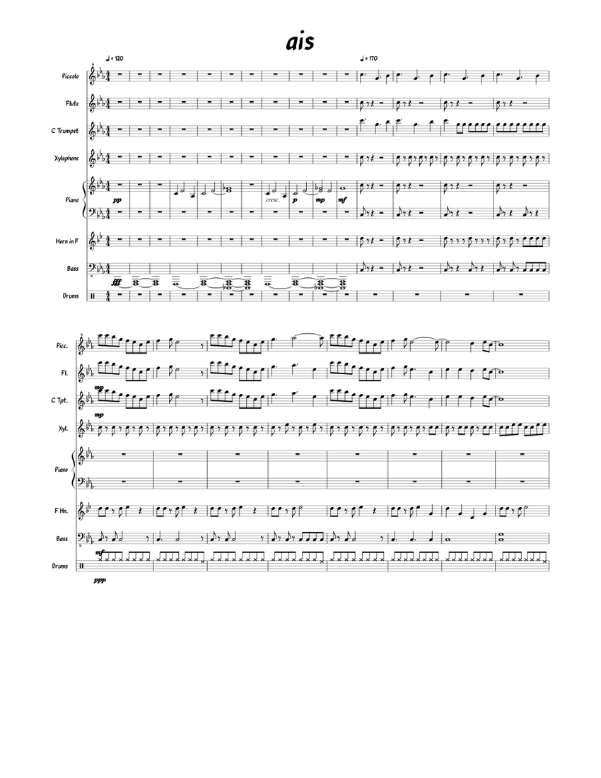 ais Sheet music for Piano, Flute, Oboe, Bass guitar & more instruments ...