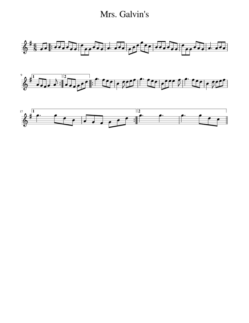 Mrs. Galvin's Sheet music for Piano (Solo) Easy | Musescore.com