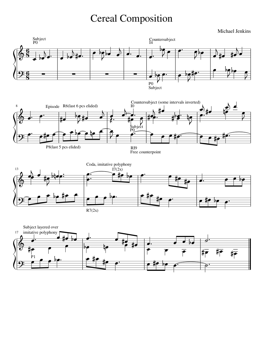 Cereal Sheet music for Piano (Solo) Easy | Musescore.com