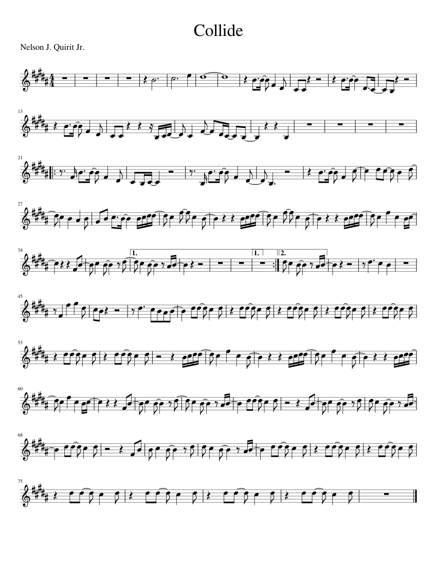 Collide Sheet Music for Violin (Solo) | MuseScore.com