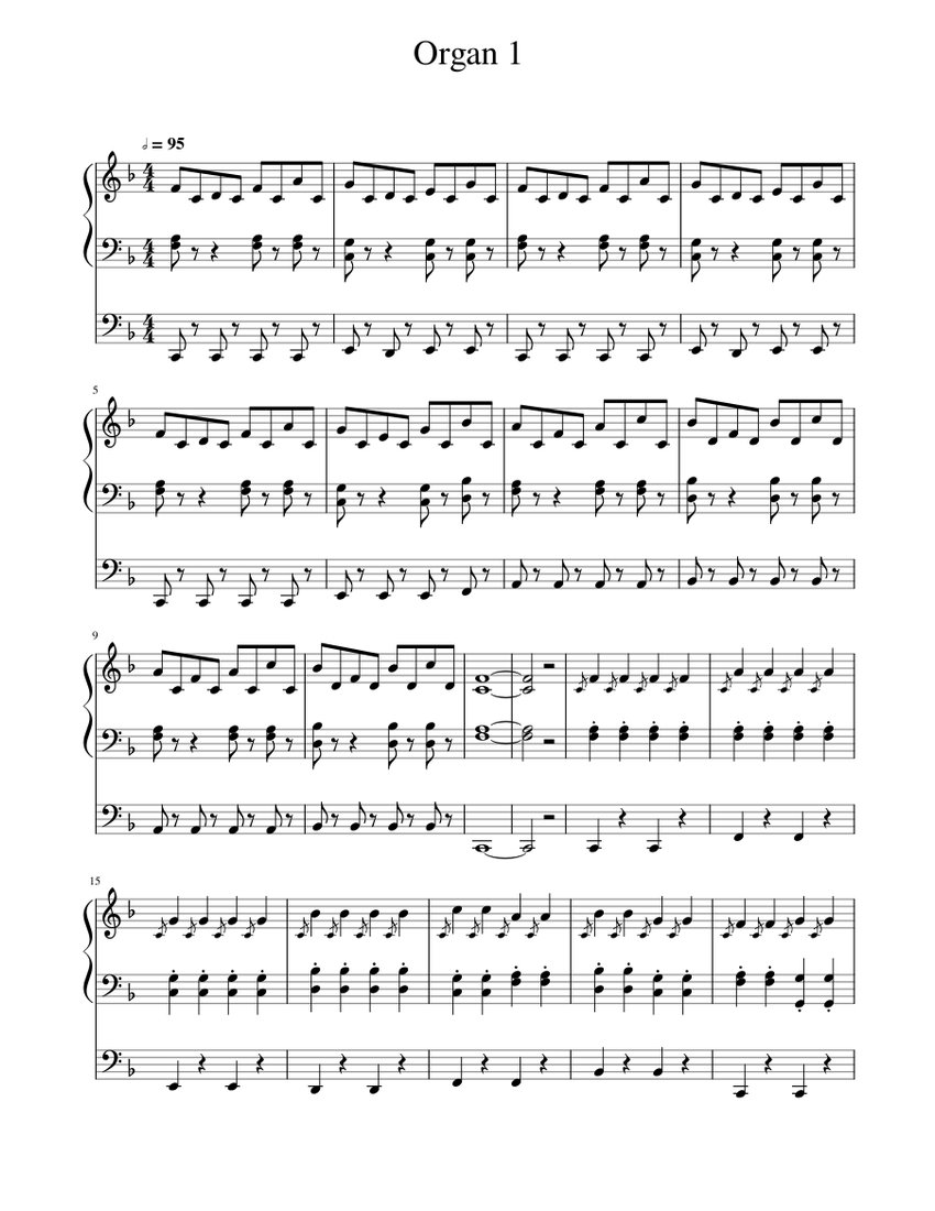 Organ 1 Sheet music for Organ (Piano Four Hand) | Musescore.com