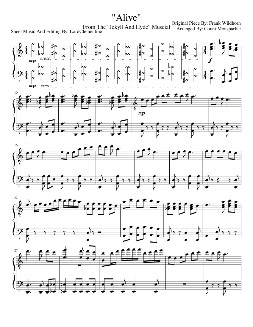 "Alive" Sheet music for Piano (Solo) | Musescore.com