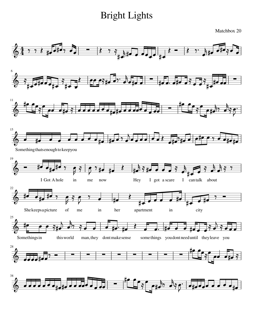 Bright_Lights Sheet Music for Piano (Solo) Easy | MuseScore.com