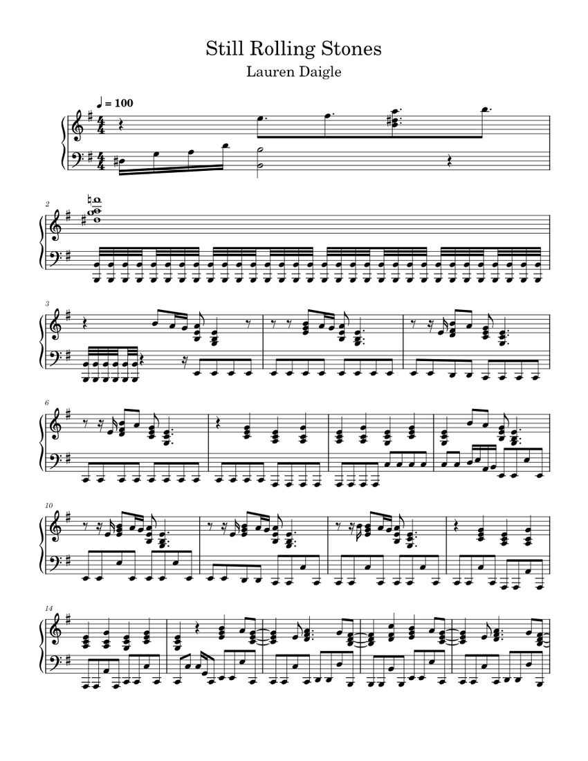 Still Rolling Stones – Lauren Daigle - Piano Sheet music for Piano ... Still Rolling Stones – Lauren Daigle - Piano Sheet music for Piano ...