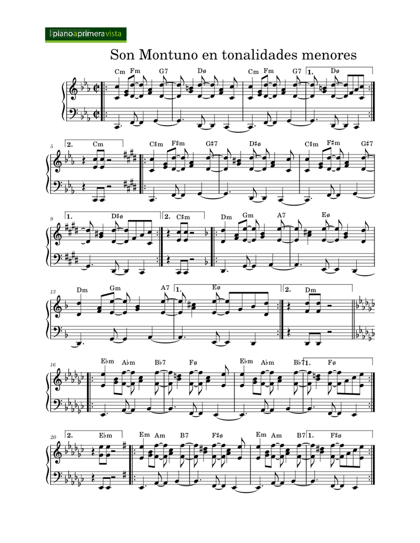 Son_Montuno_en_tonalidades_menores Sheet music for Piano (Solo ...