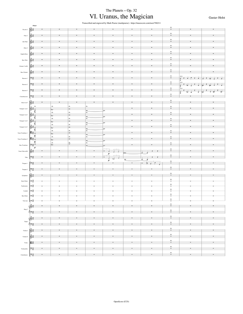 Holst – The Planets – VI. Uranus, the Magician Sheet Music for Soprano ...