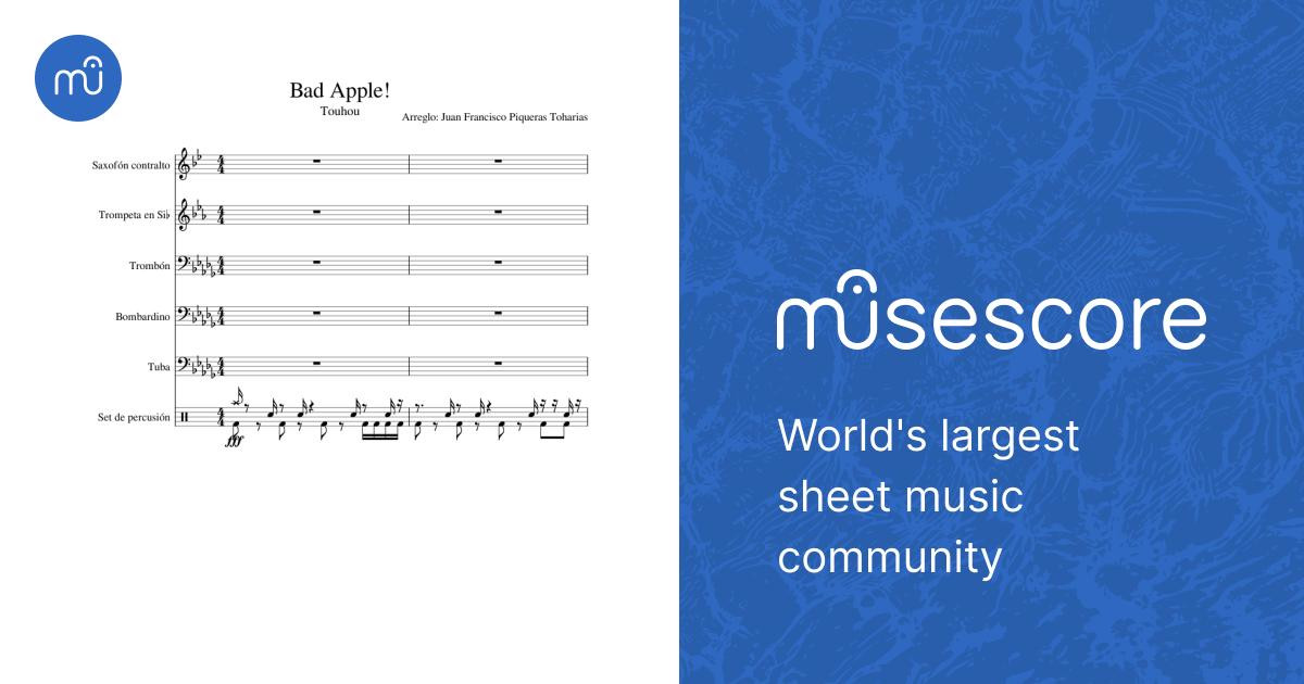 Touhou - Bad Apple! Sheet Music for Trombone, Euphonium, Tuba ...