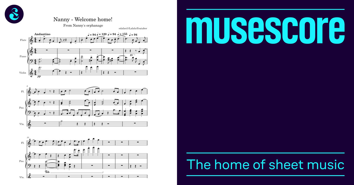 Nanny Song (WORK IN PROGRESS) Sheet Music for Piano, Flute, Violin ...