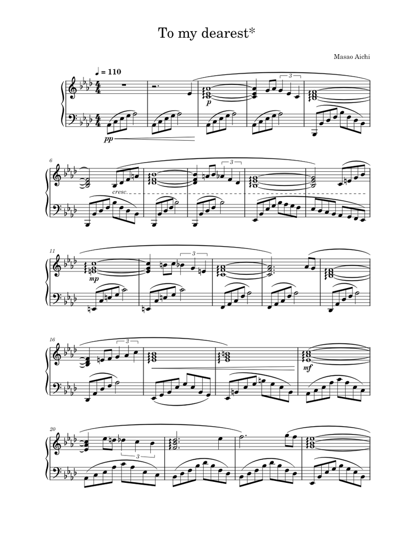 To my dearest Sheet music for Piano (Solo) | Musescore.com