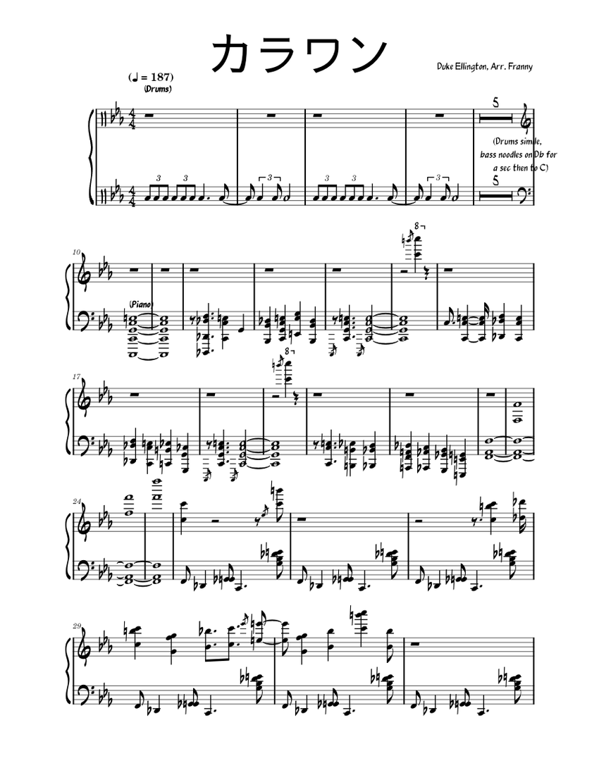 Caravan – Duke Ellington Sheet Music with Chords for Piano (Solo ...