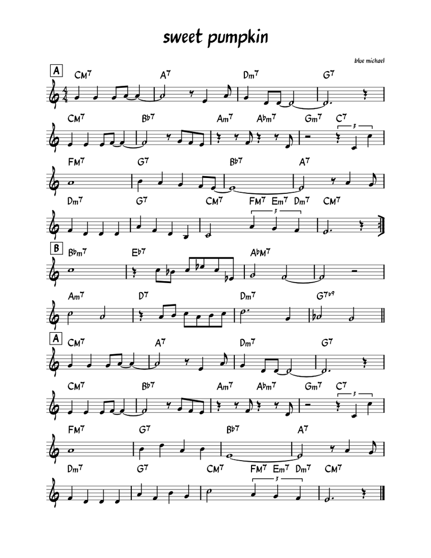 sweet pumpkin Sheet Music with Chords for Piano (Jazz Band) easy ...