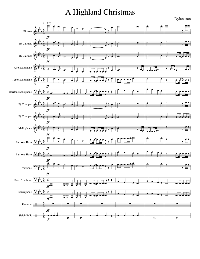 A Highland Christmas Sheet music for Trombone, Mellophone, Trombone ...