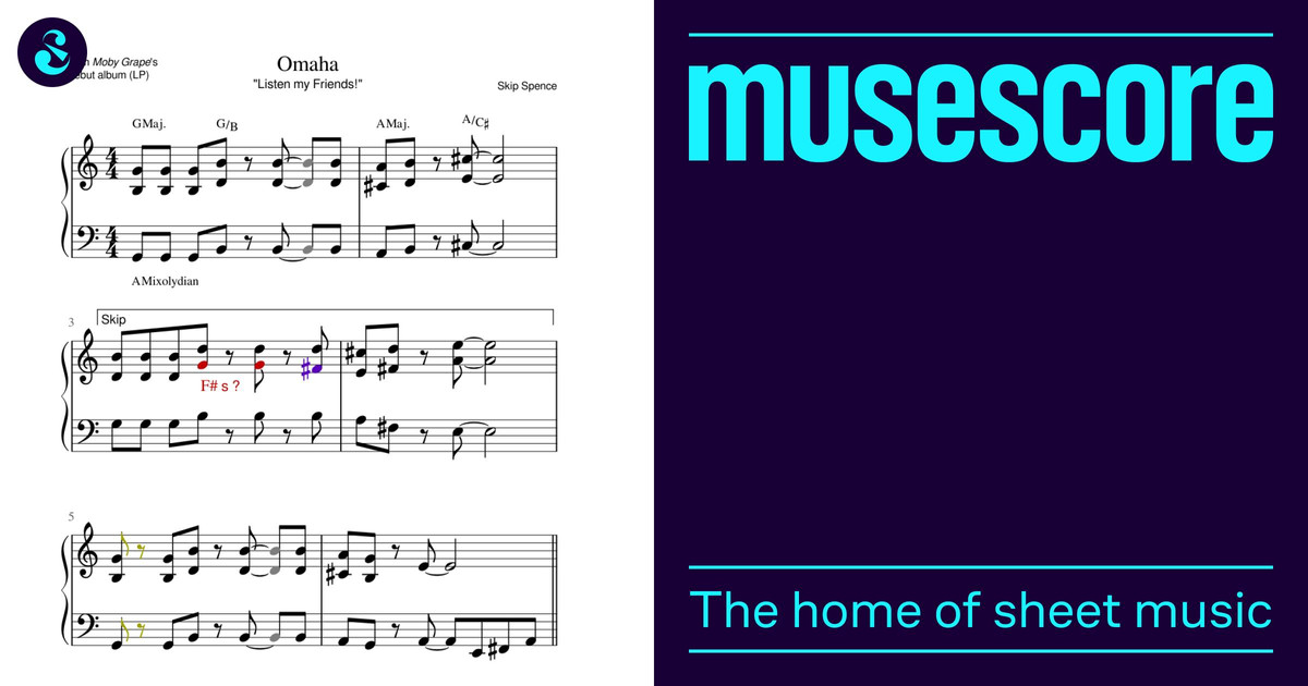 Omaha – Moby Grape Sheet Music with Chords for Piano (Solo) Easy ...